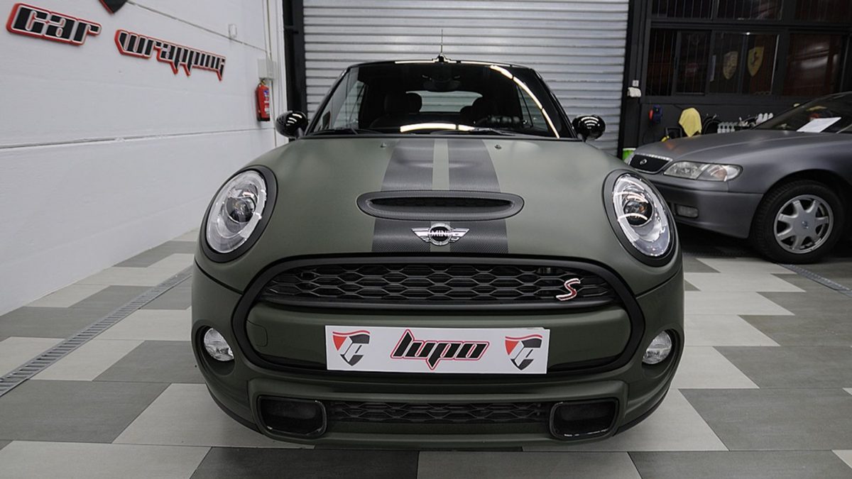 Mini Cooper verde militar Full Wrap en vinilo adhesivo 3M serie 1080 ...